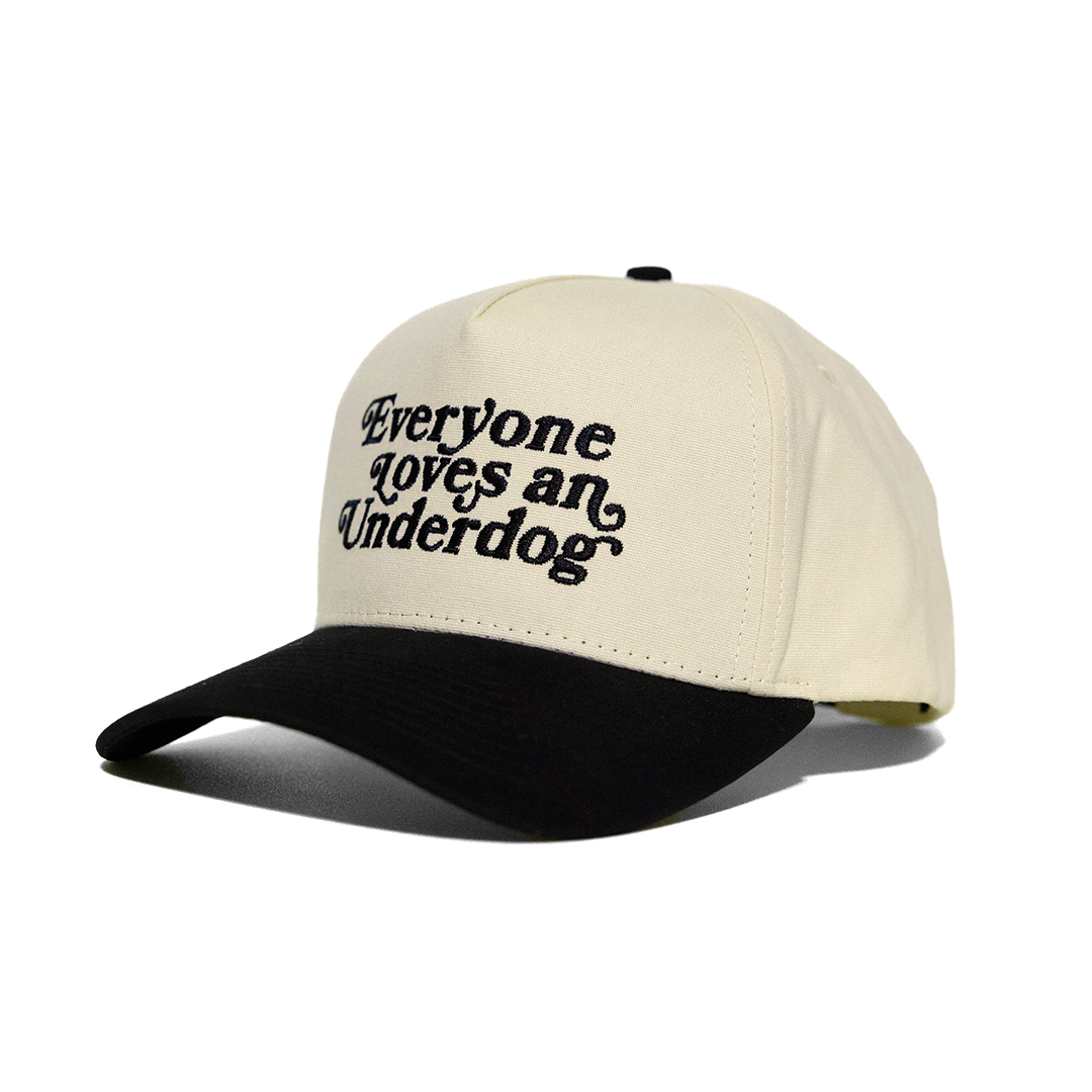 Deuce Everyone Loves an Underdog Snapback Hat | Off White/Black – Deuce Brand
