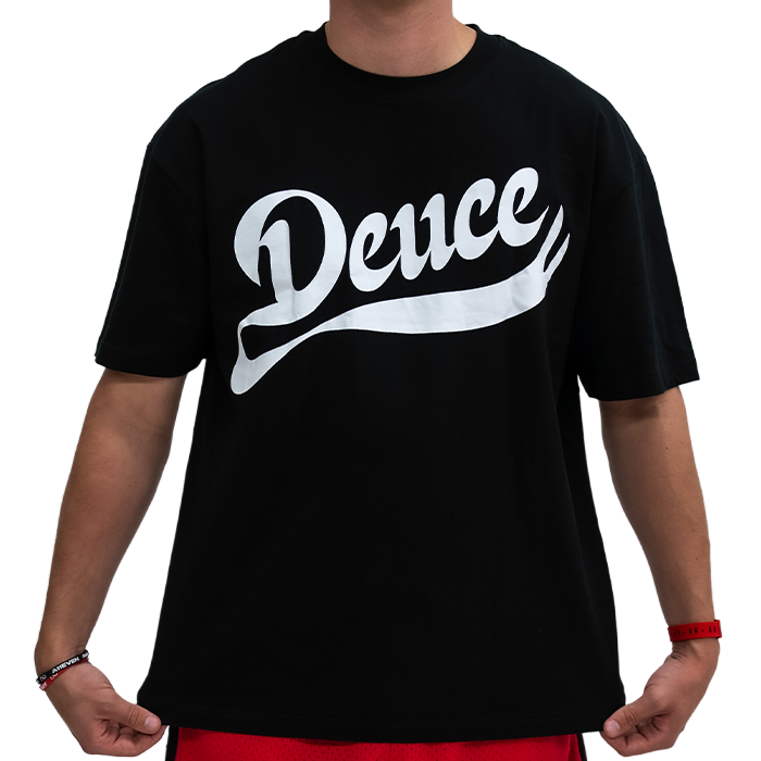 Deuce Cursive Oversized Tee | Black – Deuce Brand