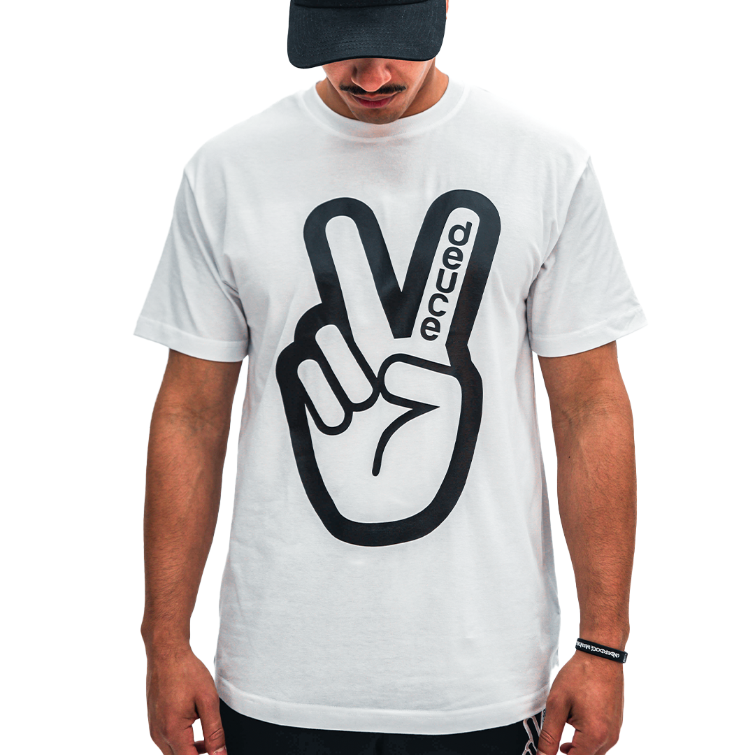 Deuce Peace Logo TShirt- White – Deuce Brand
