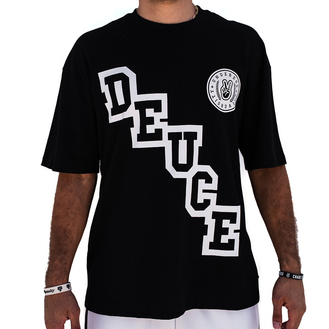 Deuce Underdog University Oversized Tee | Black – Deuce Brand